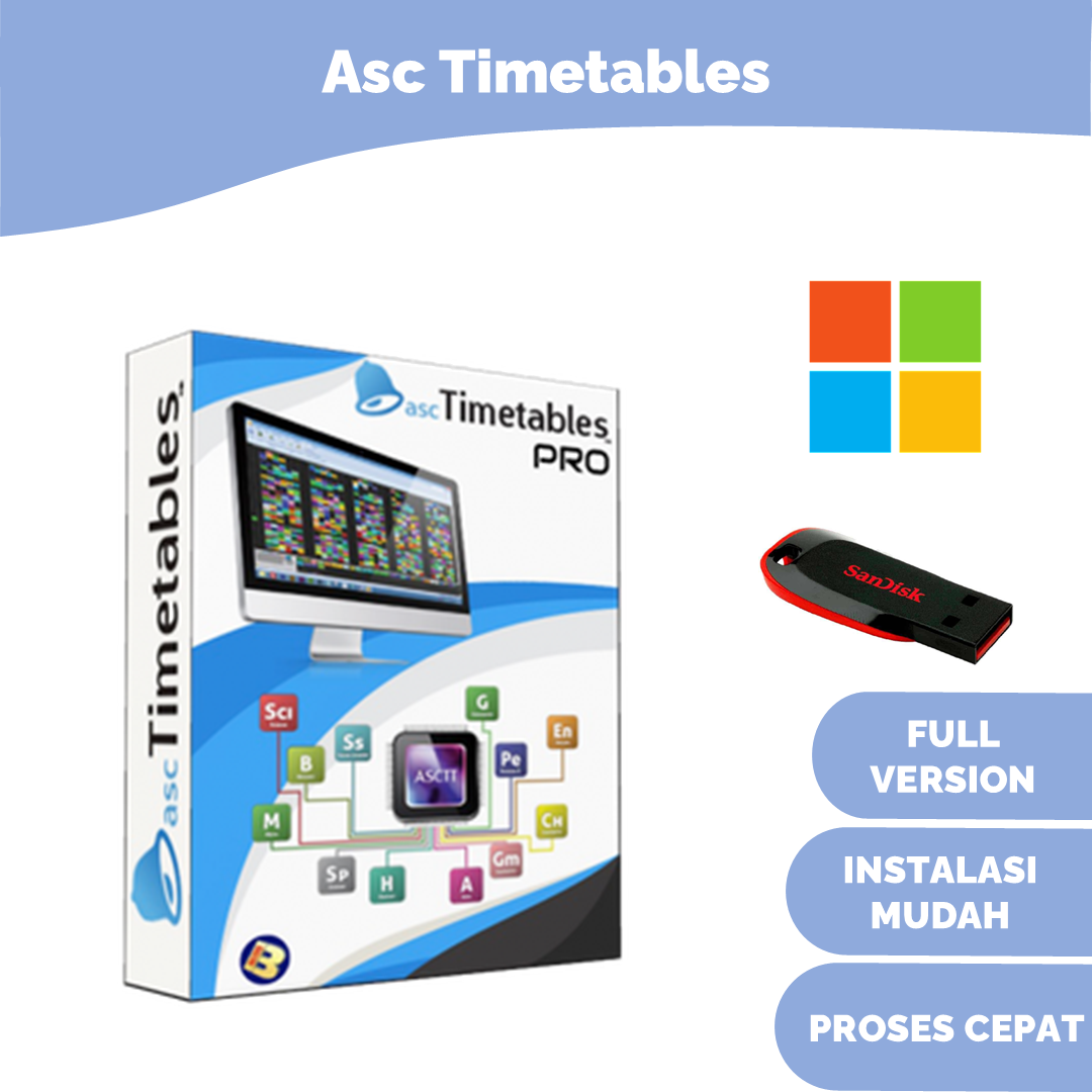 Jual ASC Timetables Full Version Software membuat jadwal Sek
